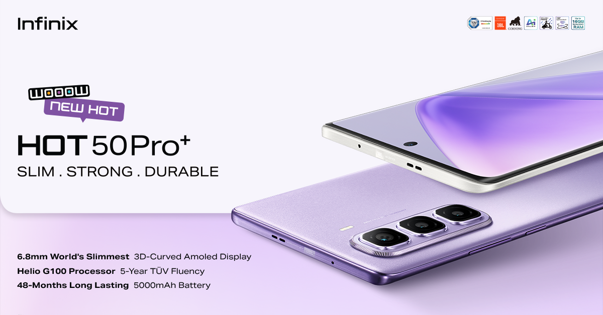 Infinix HOT 50 Pro+ launched with world’s slimmest 3D-surved SlimEdge ...