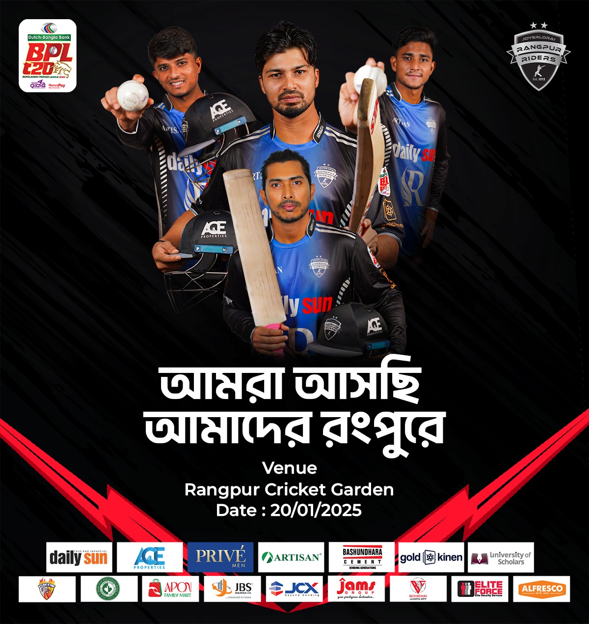 Rangpur Riders arrive in Rangpur with two trophy - Business Mirror